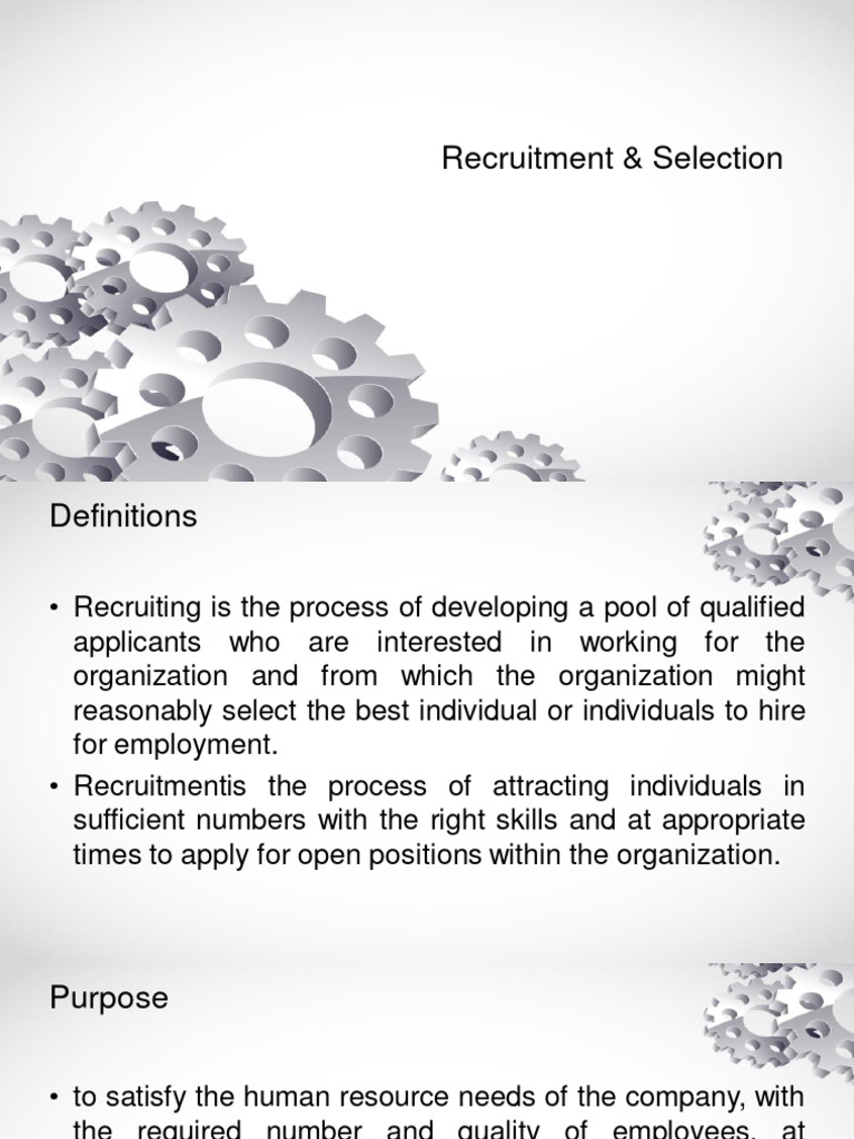 Recruitment and Selection Process Guide | PDF | Recruitment | Employment
