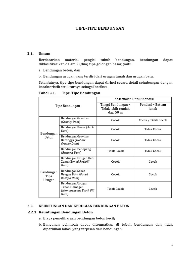 Tipe-Tipe Bendungan | PDF