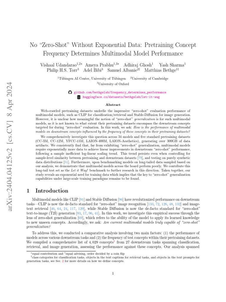 No "Zero-Shot" Without Exponential Data: Pretraining Concept Frequency ...