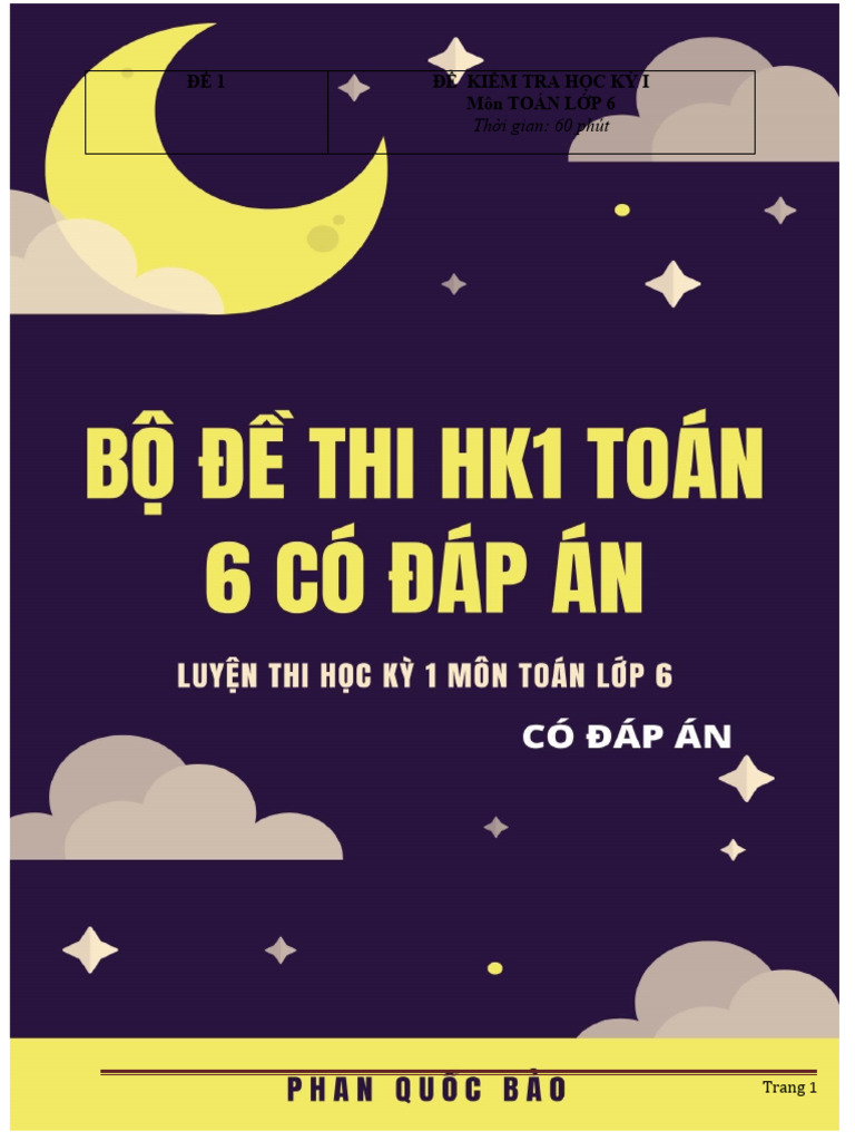 Bo de Kiem Tra HK1 Toan 6 Co Dap An New | PDF