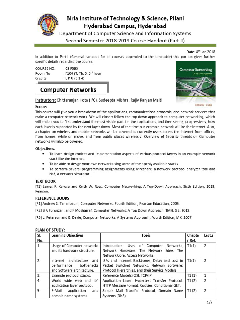 CS-F303 | PDF | Computer Network | Transmission Control Protocol