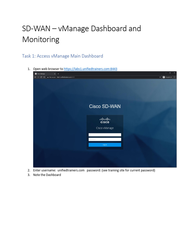 SD-WAN vManage Dashboard Guide | PDF | Computer Network | Router (Computing)