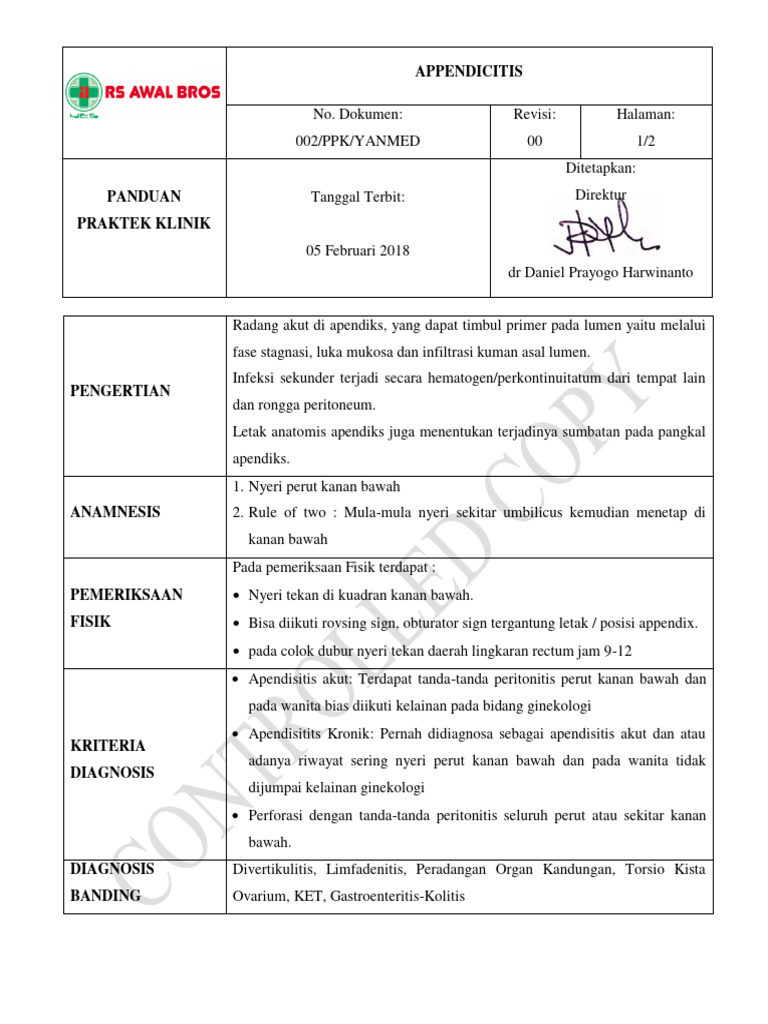 PPK - Appendicitis RSABT | PDF