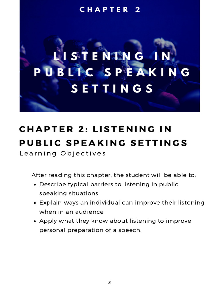 Public Speaking Chapter 2 | PDF | Public Speaking | Communication Public Speaking Chapter 2 | PDF | Public Speaking | Communication