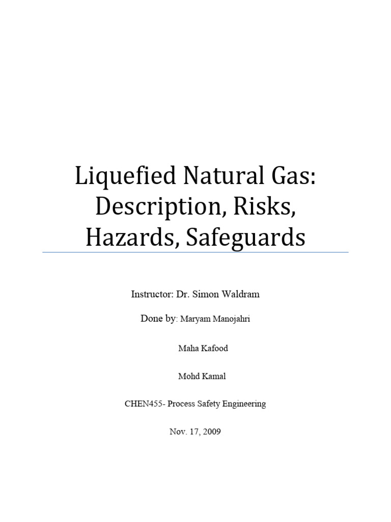 LNG Process: Risks and Safety Measures | PDF | Liquefied Natural Gas ...