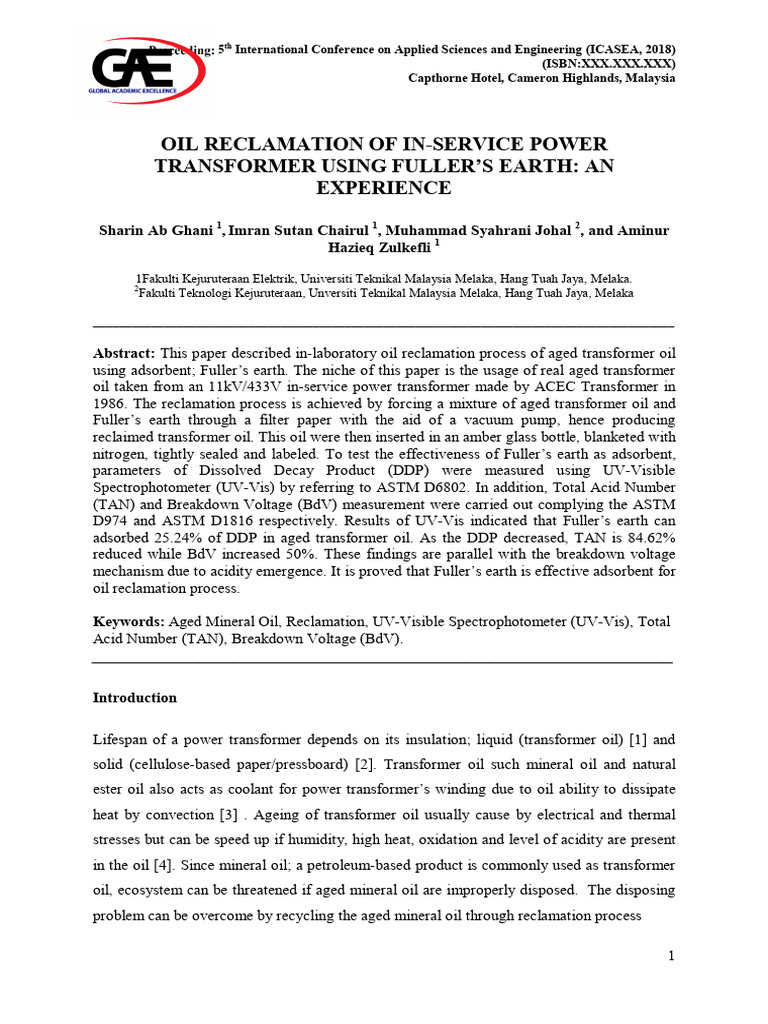 Oil Reclamation Using Fuller's Earth | PDF | Soil | Filtration