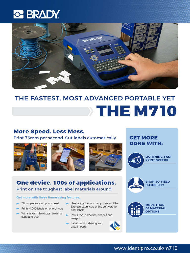 M710 Label Printer Infosheet | PDF | Printer (Computing) | Wi Fi