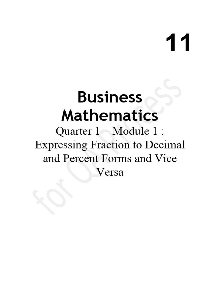 Business Math 1-7 Modules | PDF | Arithmetic | Mathematics