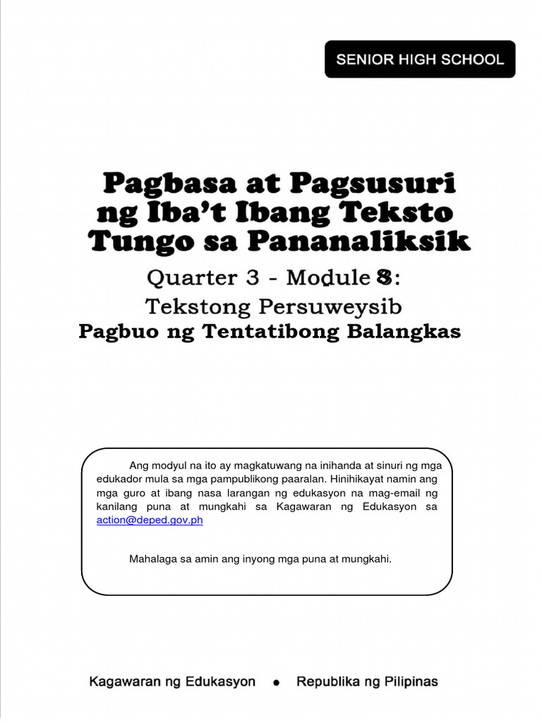 Pagbasa at Pagsusuri Module 7 12 | PDF
