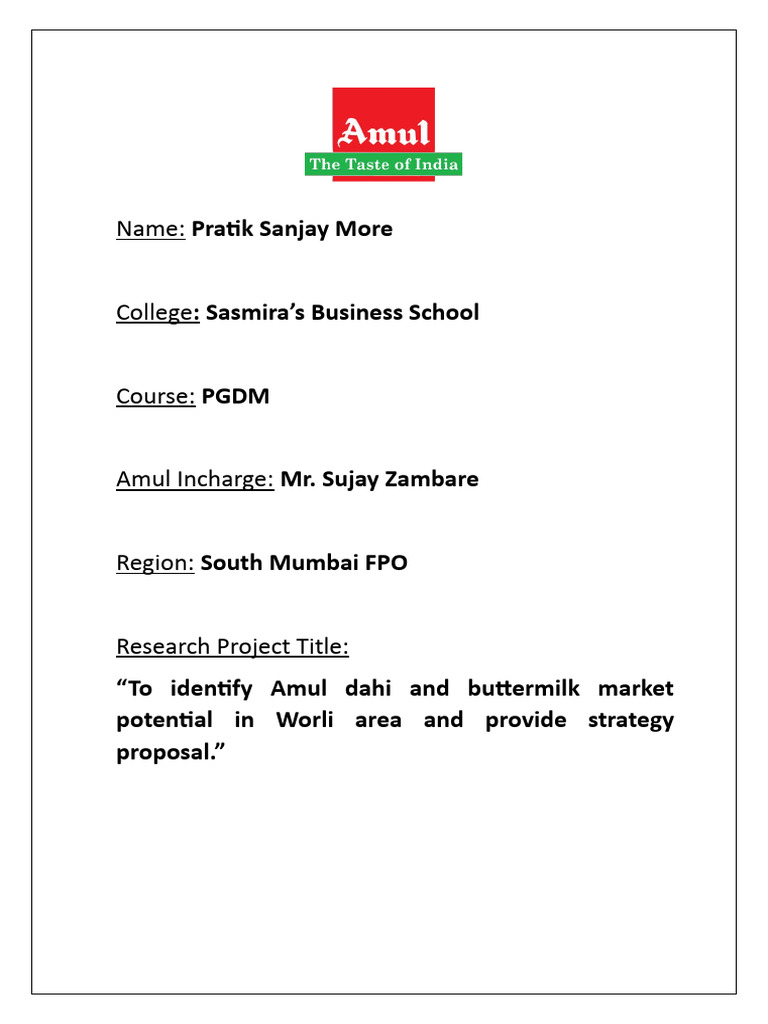 Summer Internship Final Report (Pratik Sanjay More) | PDF | Business | Marketing