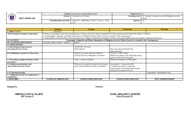DLL_21stCenturyLiterature_12-week 1 | PDF | Learning | Cognition