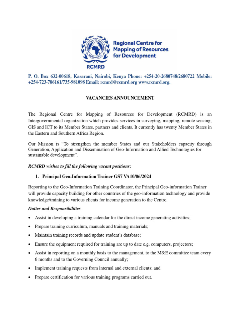 Vacancies Announcement GS Positions June 2024 | PDF | Human Resource ...