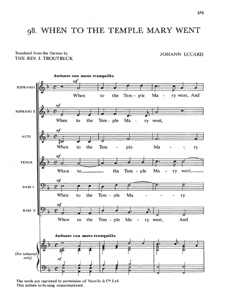 Eccard When To The Temple | PDF