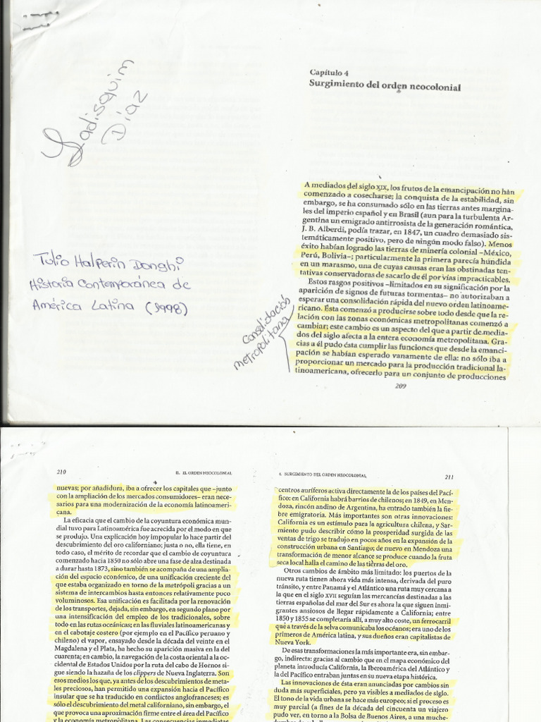 Surgimiento Del Orden Neocolonial. Tulio Halperín Donghi | PDF