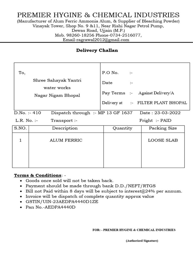 Challan | PDF | Chemistry | Chemical Substances