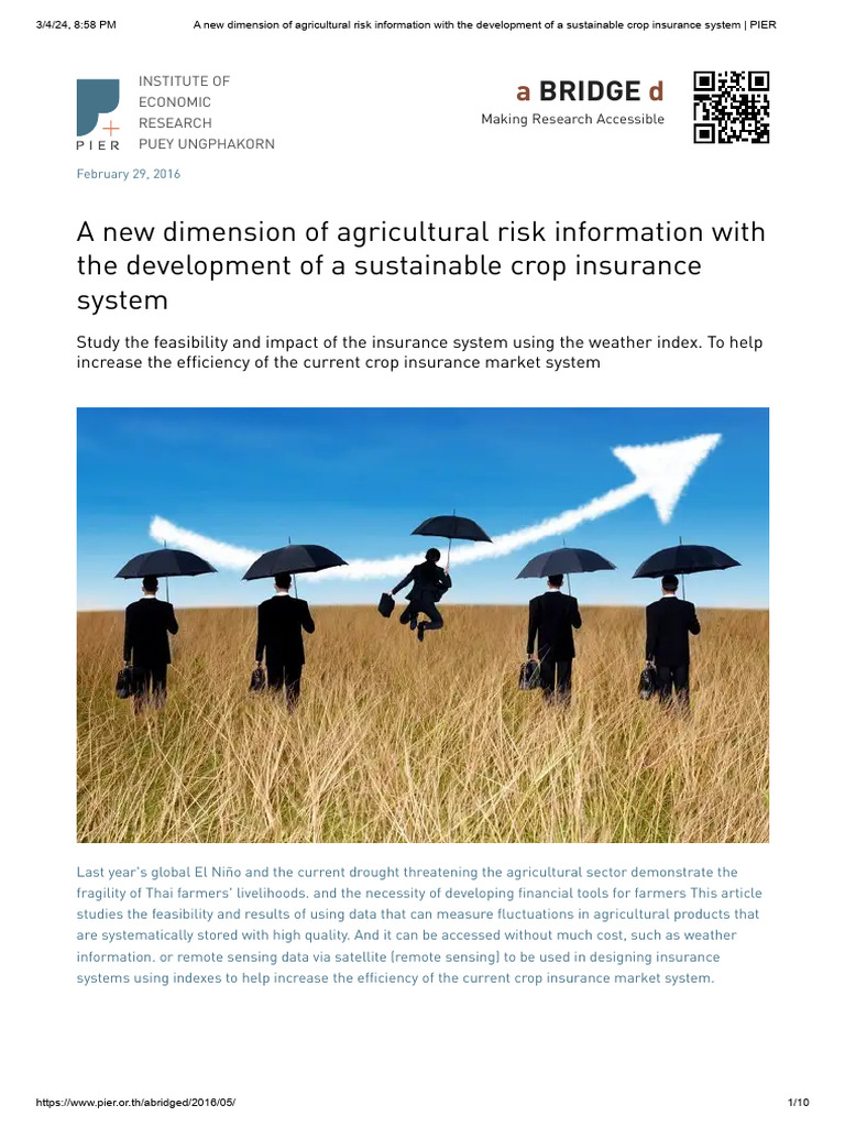 Sustainable Crop Insurance Innovations | PDF | Insurance | Crop Insurance