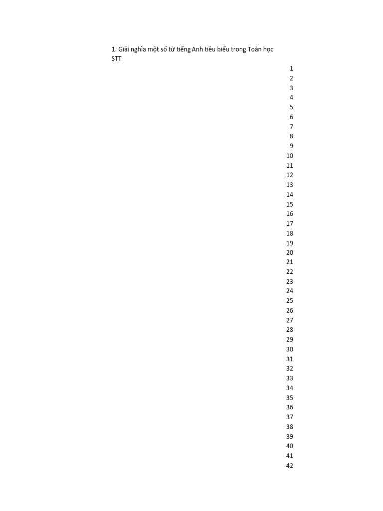 Tu Vung Toan Tieng Anh | PDF