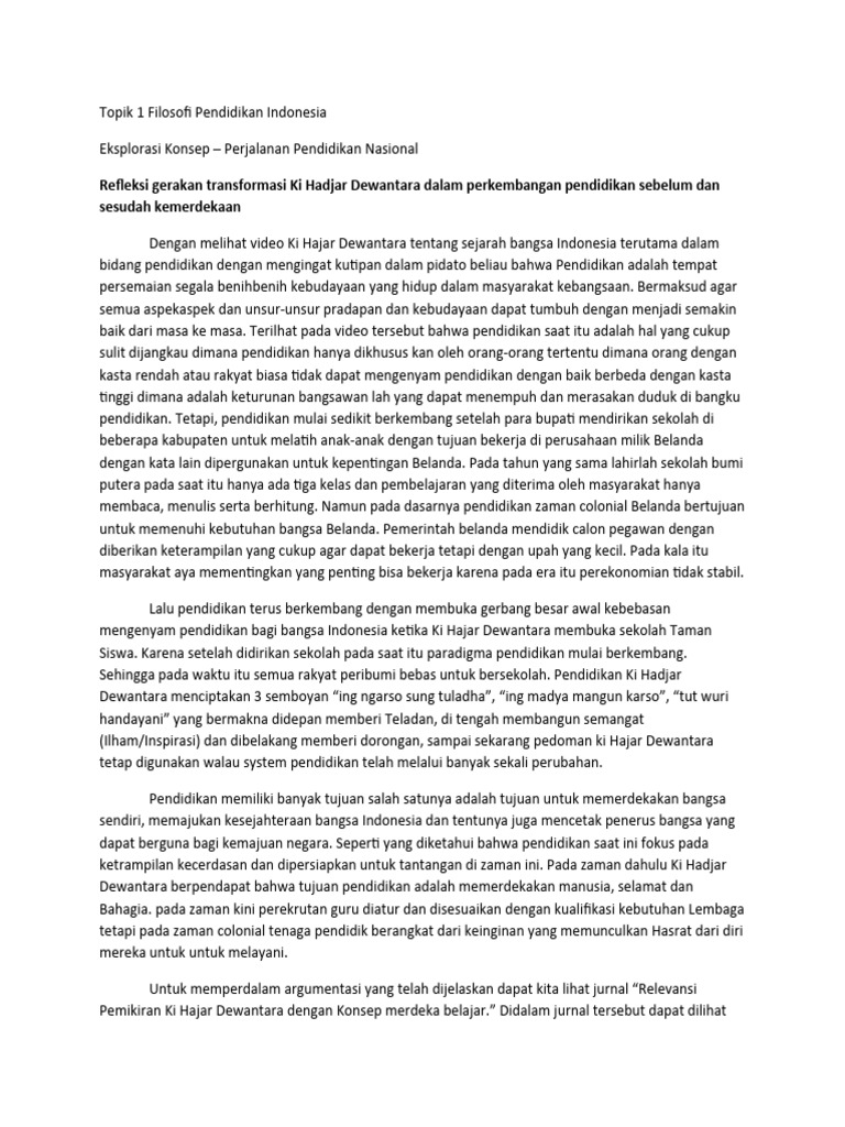 Eksplorasi Konsep - FIlosofi Pendidikan Indonesia Topik 1 | PDF | Agama & Spiritualitas