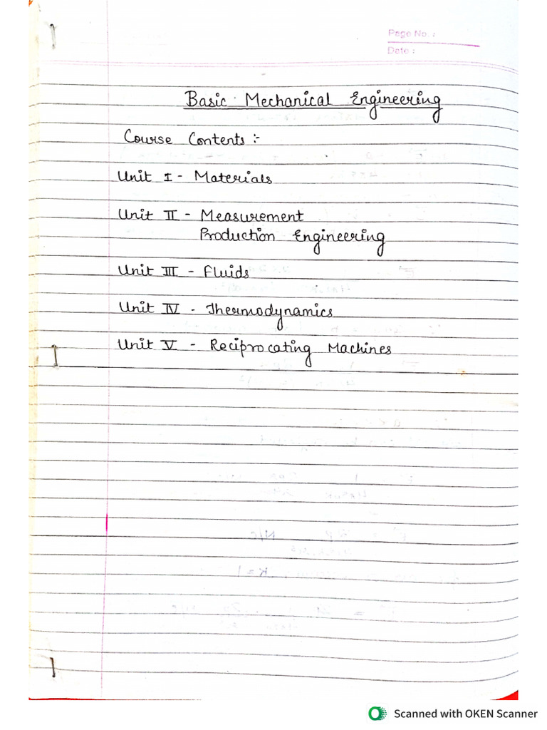 Basic Mechanical Engineering | PDF