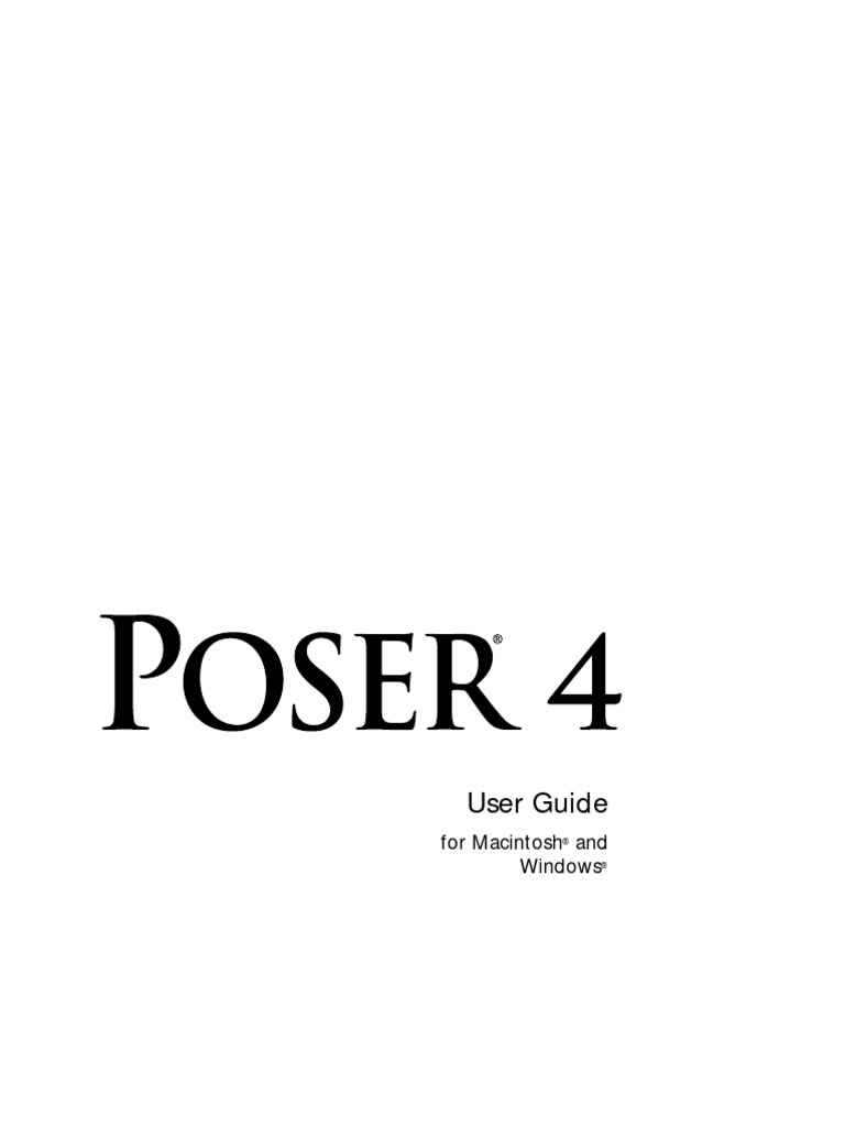 Poser 4 User Guide | PDF | Microsoft Windows | 3 D Computer Graphics