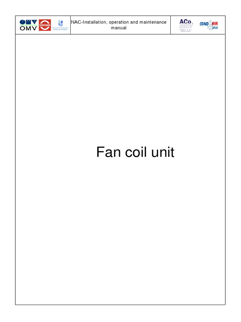 Fan Coil Unit | PDF | Duct (Flow) | Manufactured Goods