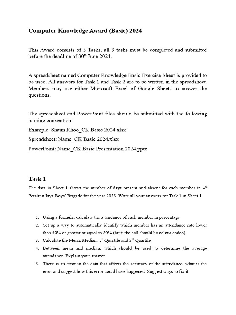 Computer Knowledge Questions | PDF | Spreadsheet | Microsoft Excel