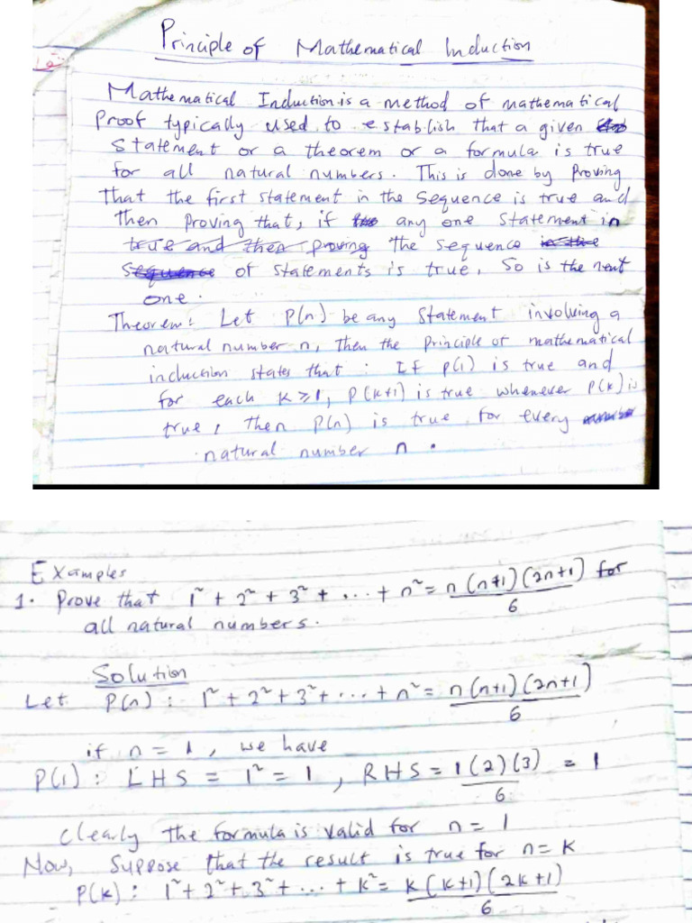 Mathematical Induction Note | PDF