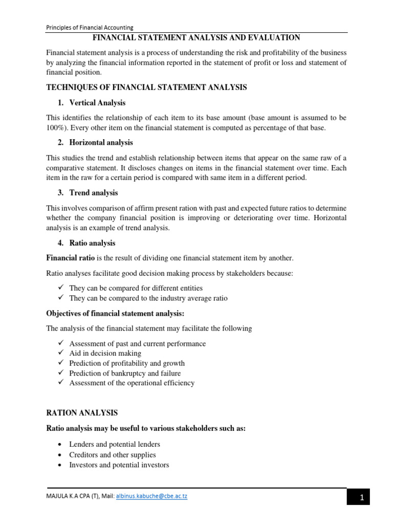4.0 Financial Statement Analysis and Evaluation | PDF | Discounted Cash ...