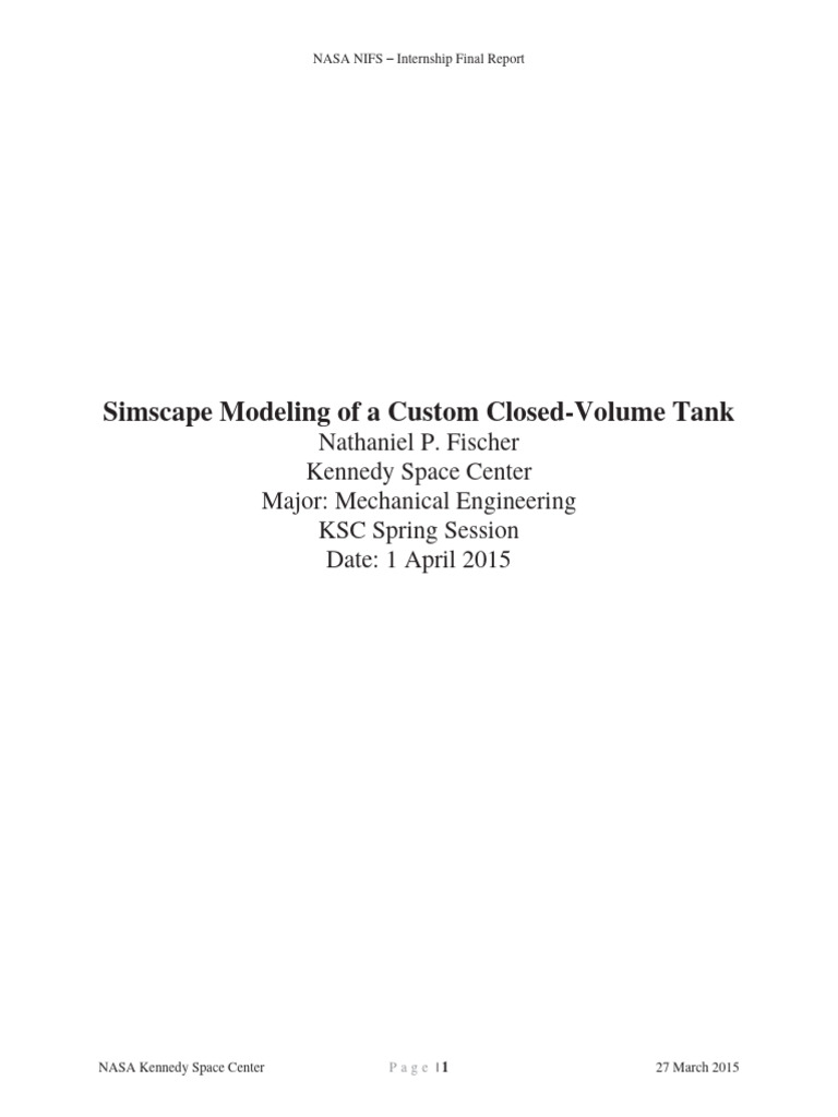 Simscape Modeling of A Custom Closed-Volume Tank | PDF | Heat Transfer ...