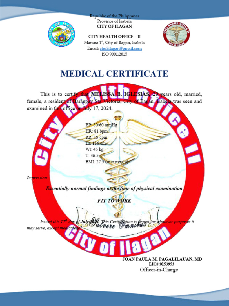 Medical Certificates Issued July 2024 | PDF | Medicine | Health Care
