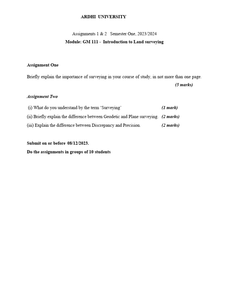 ARU Assigns November 2023 | PDF ARU Assigns November 2023 | PDF