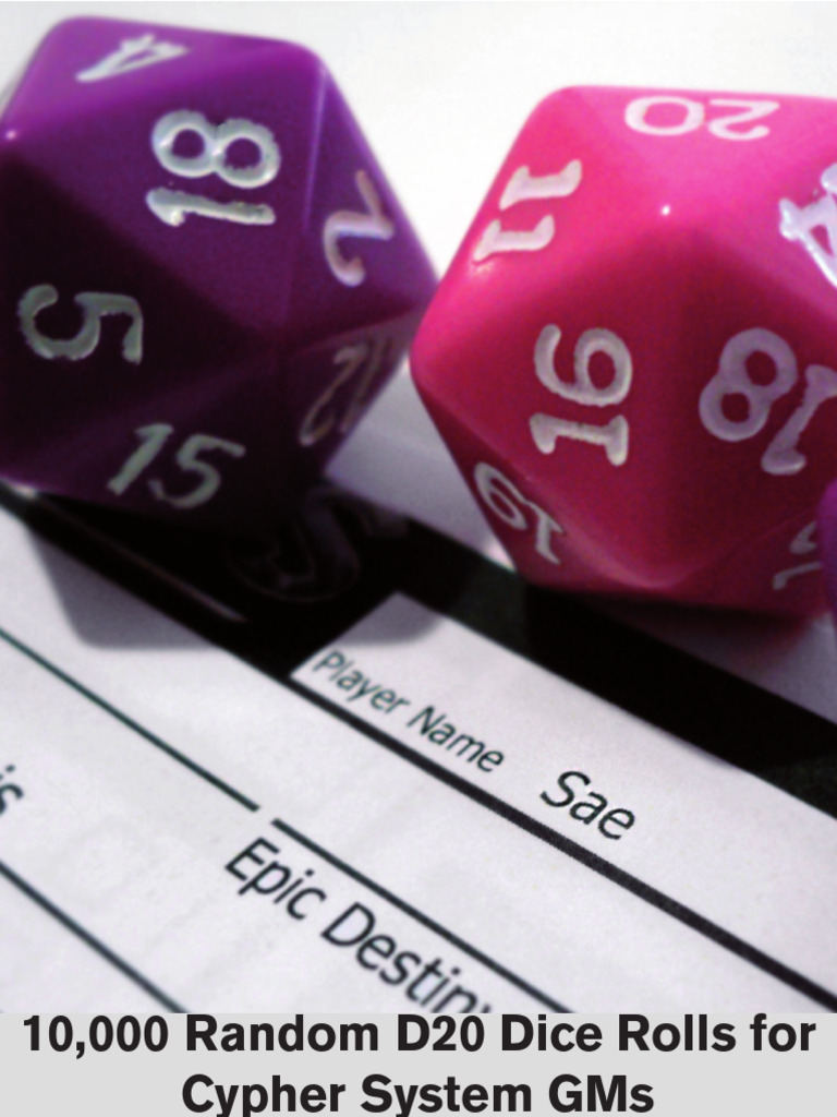 730903-TAB013 Random Cypher System Tables | PDF | Dice | Role Playing Video Games
