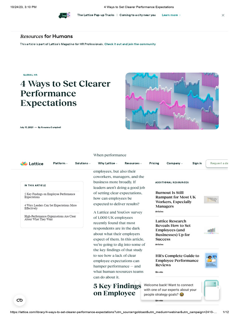 Lattice - 4 Ways To Set Clearer Performance Expectations | PDF | Employment | Performance Indicator