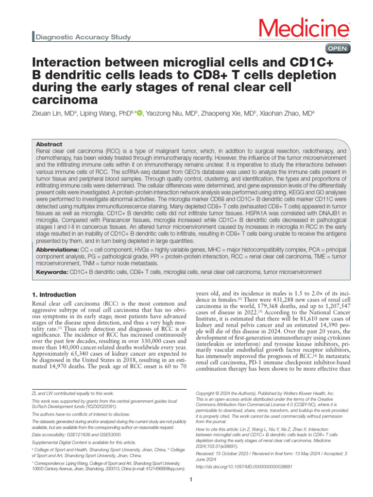 Interaction Between Microglial Cells and CD1C B de | PDF | Metastasis ...