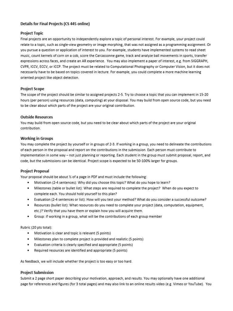 cs445 Final Project Description | PDF | Motivation | Motivational