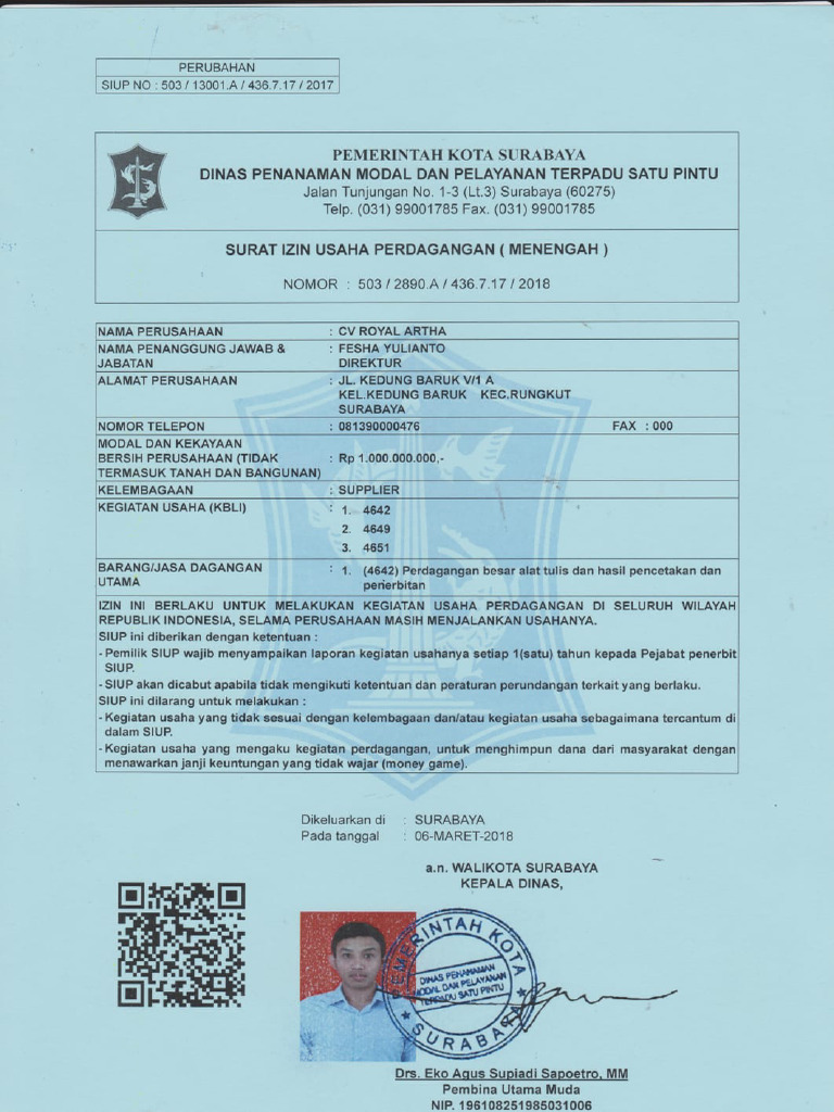 3 Siup CV Royal Artha | PDF