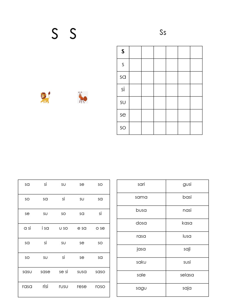 Sa Si Su Se So | PDF