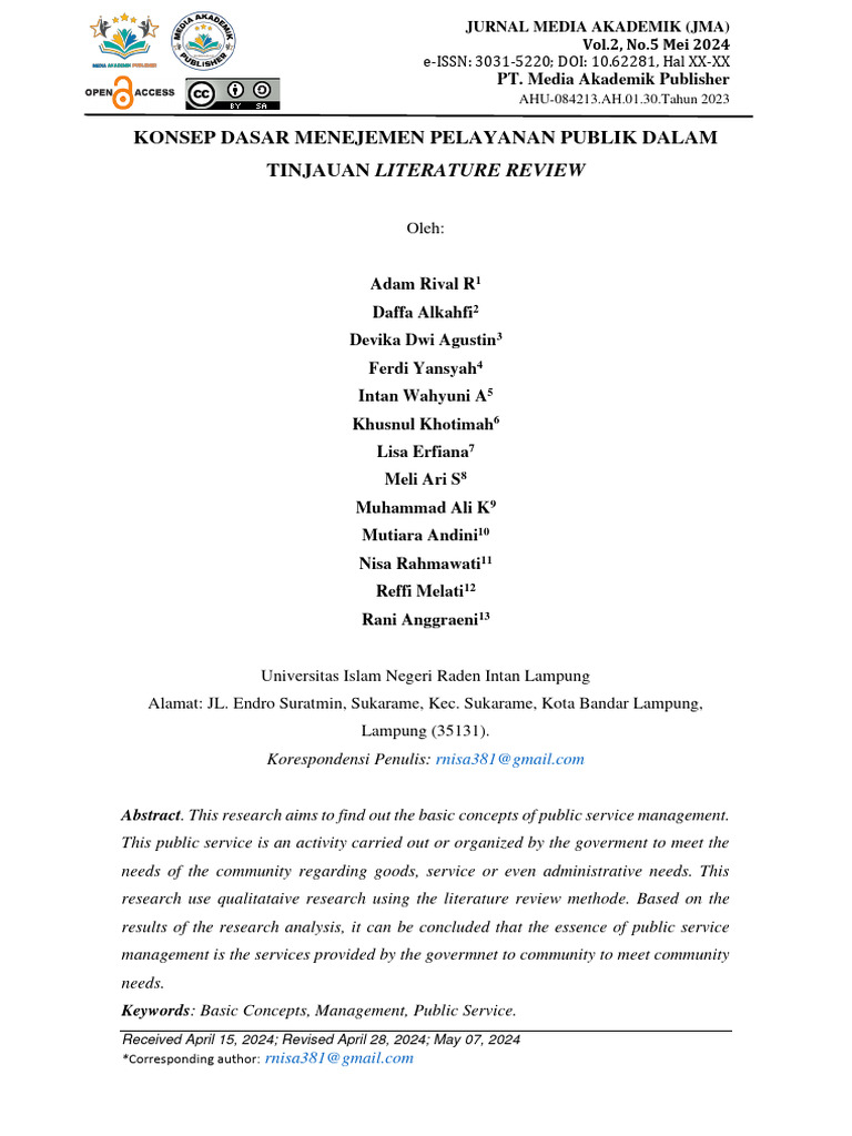 Konsep Dasar Manajemen Publik | PDF