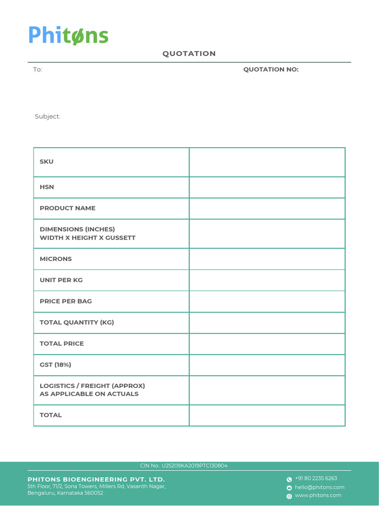 Phitons Quotation Template | PDF | Legal Liability | Breach Of Contract