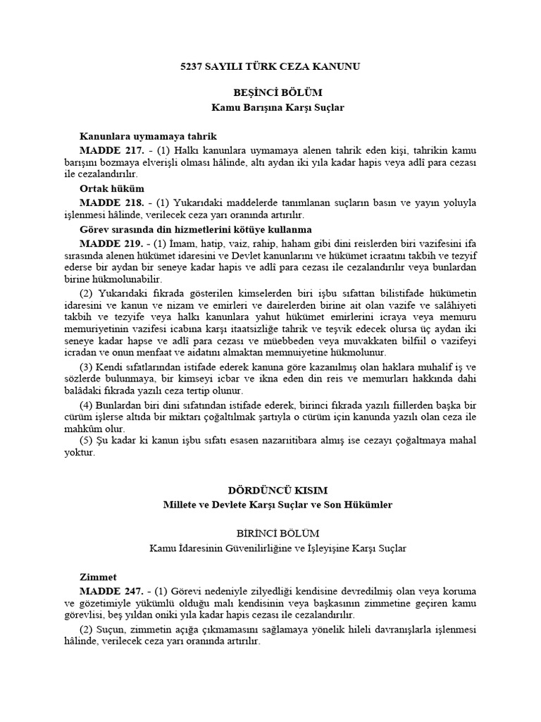 Kanun 5237 | PDF