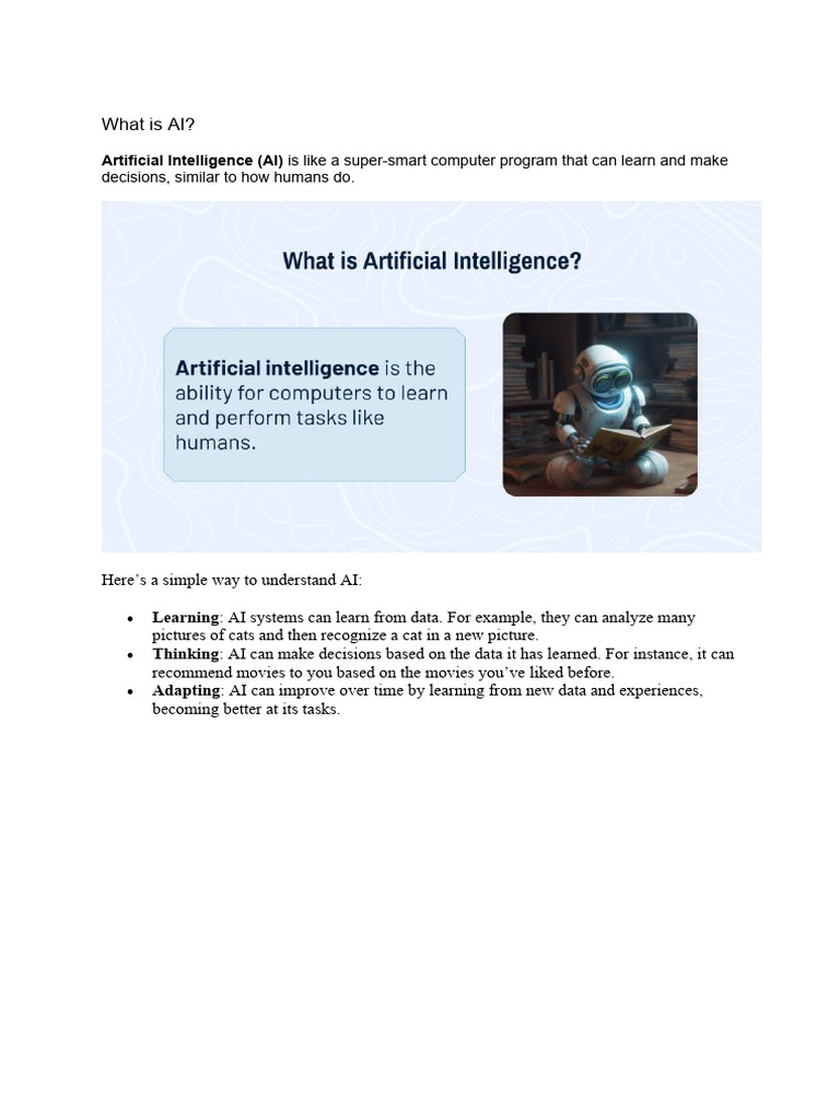 Understanding AI: Types and Uses | PDF | Artificial Intelligence ...