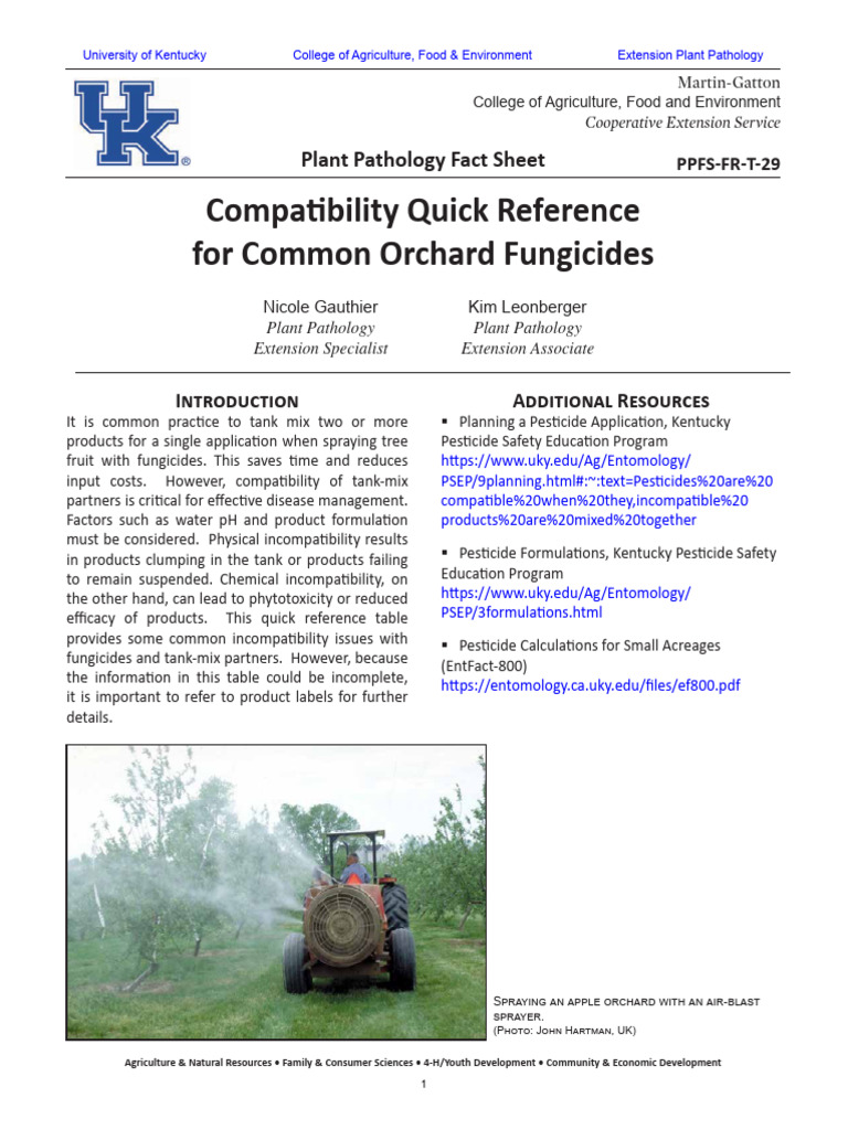 Orchard Fungicide Compatibility Guide | PDF | Sulfur | Agricultural ...