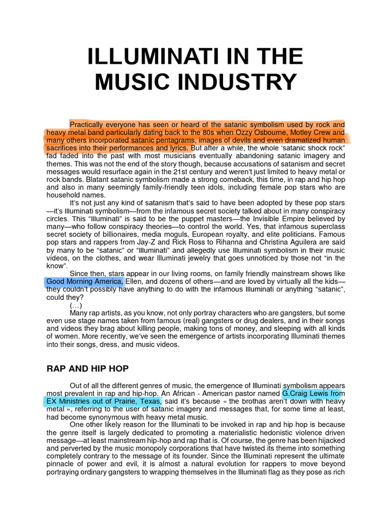 Illuminati And Music Pdf Hip Hop Music