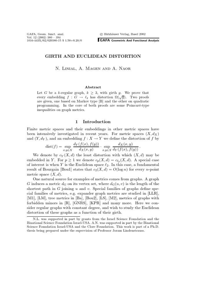 Euc Girth | PDF | Square Root | Mathematical Proof