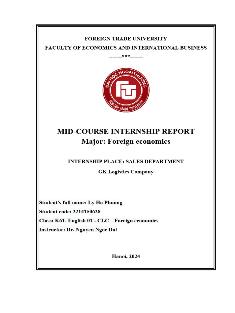 Foreign Trade University | PDF | Logistics | Supply Chain