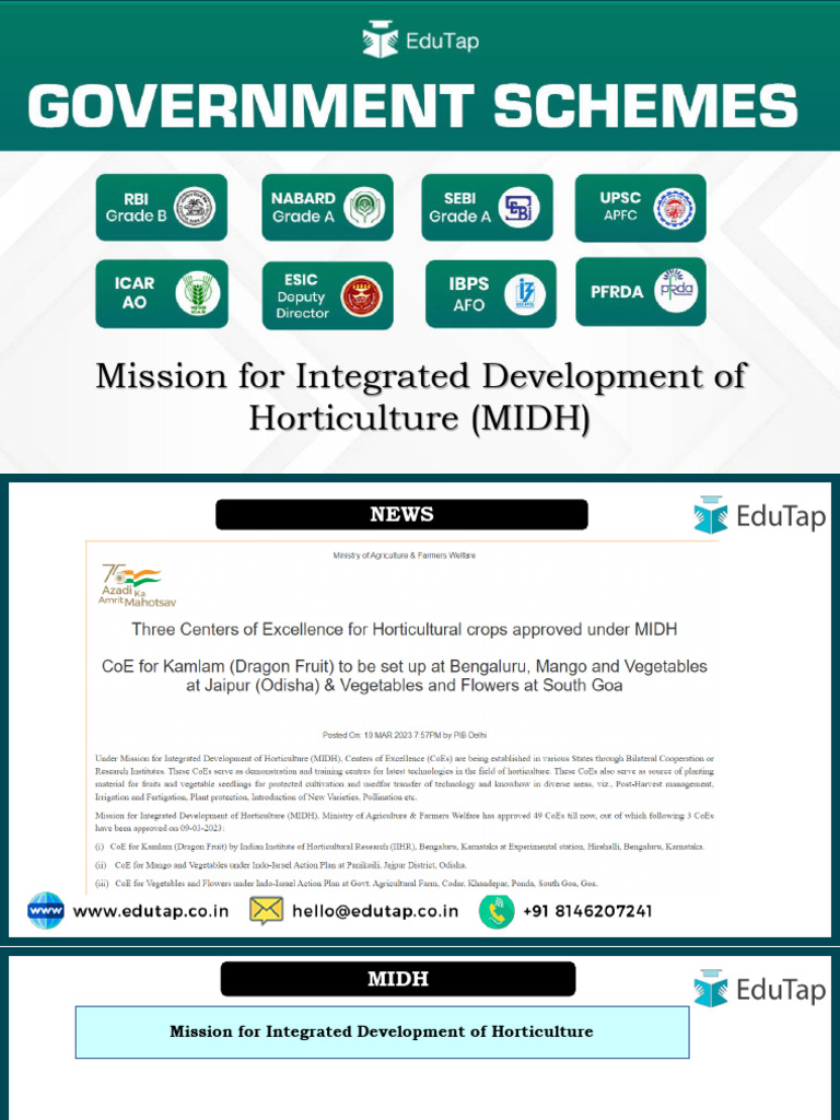 Scheme 28th July 2023-MIDH - Government Scheme | PDF | Horticulture ...