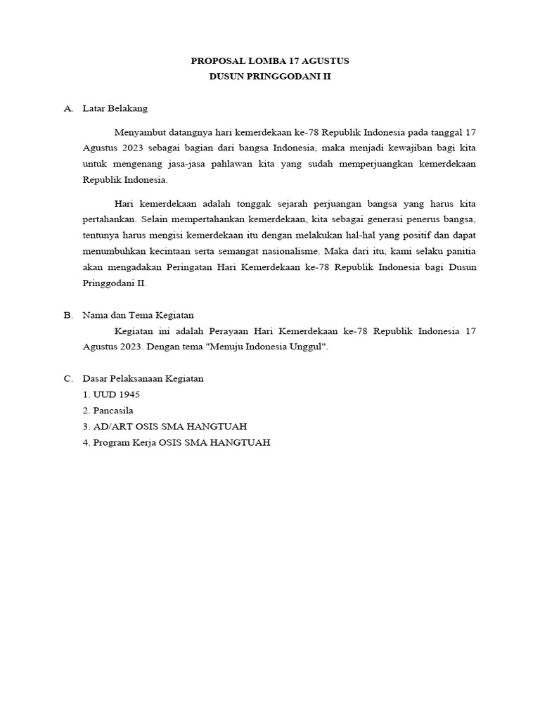 Proposal Agustus | PDF