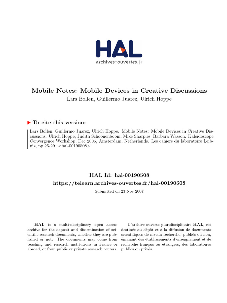 Mobile Notes Mobile Devices in Creative | PDF