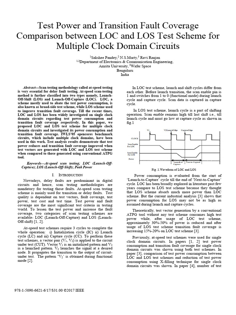 Test Power and Transition Fault Coverage Comparison Between LOC and LOS ...