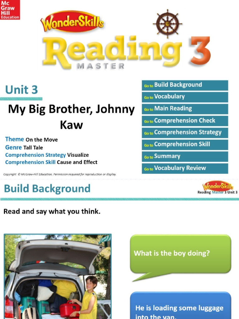 Master 3 Unit 3 My Big Brother, Johnny Kaw | PDF